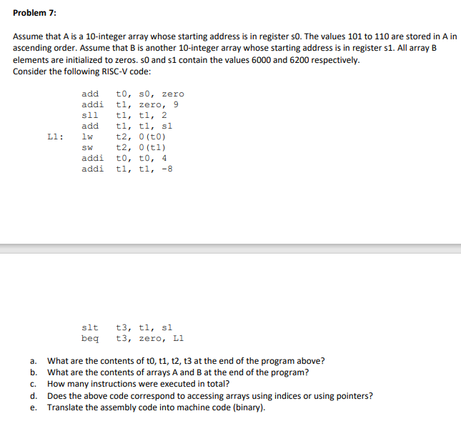 Solved Problem 7assume That A is A 10 Integer Array Whose
