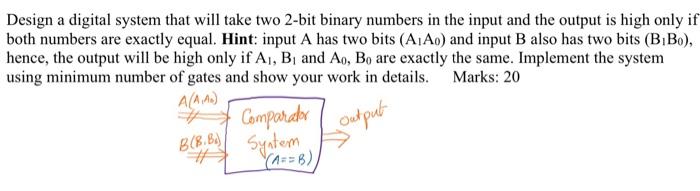 Solved Design a digital system that will take two 2-bit | Chegg.com