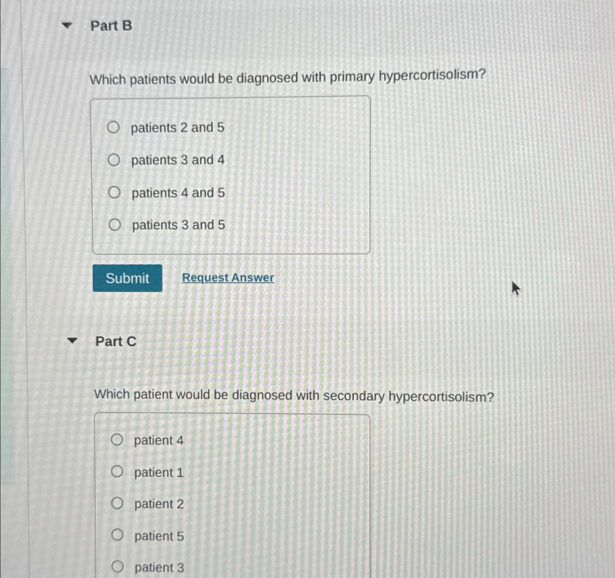 Part BWhich patients would be diagnosed with primary | Chegg.com