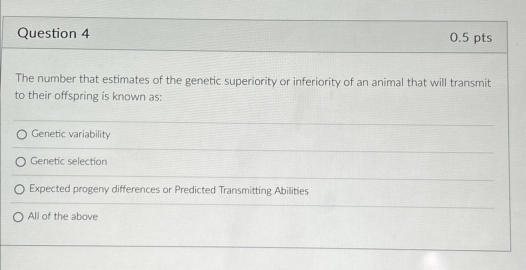 Solved Question 40.5ptsThe number that estimates of the | Chegg.com