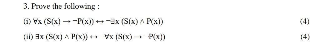 Solved 3. Prove the following: (i) | Chegg.com