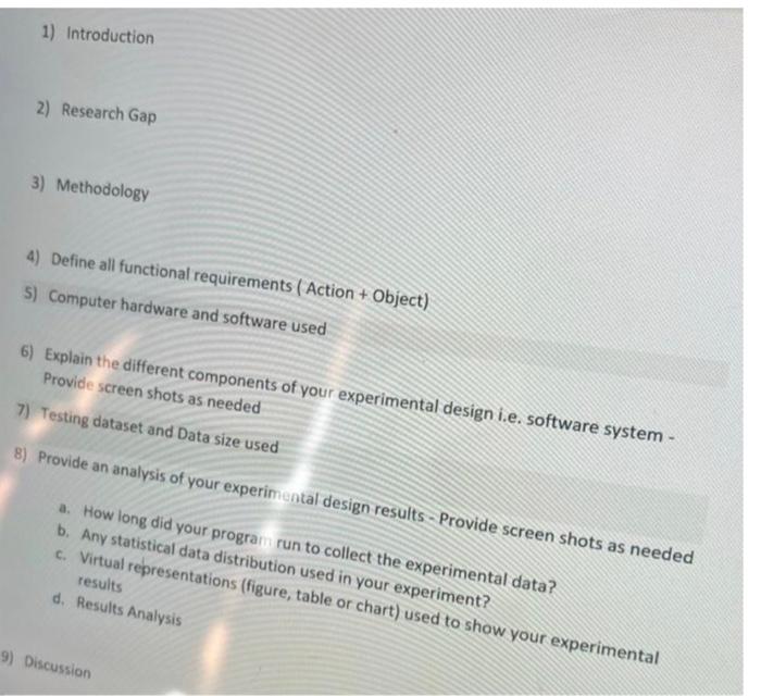 Solved 1) Introduction 2) Research Gap 3) Methodology 4) | Chegg.com