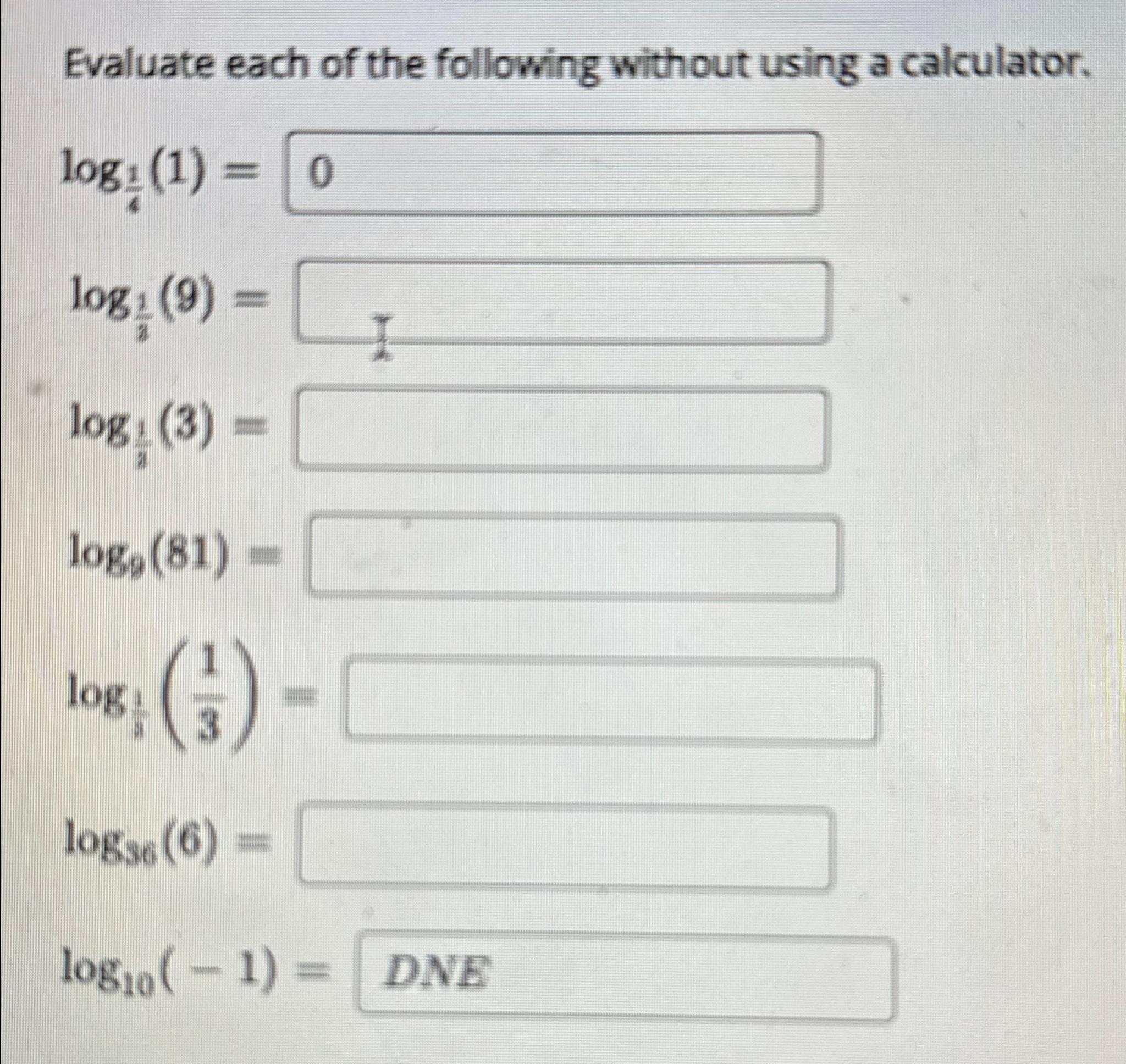 Solved Evaluate each of the following without using a | Chegg.com