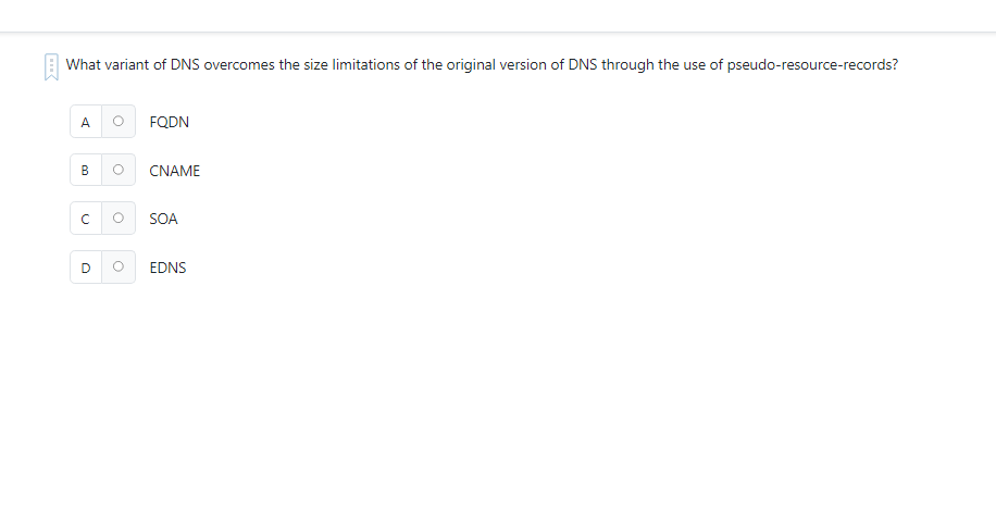 Solved What variant of DNS overcomes the size limitations of | Chegg.com