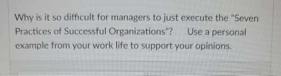 Solved Why is it so difficult for managers to just execute | Chegg.com