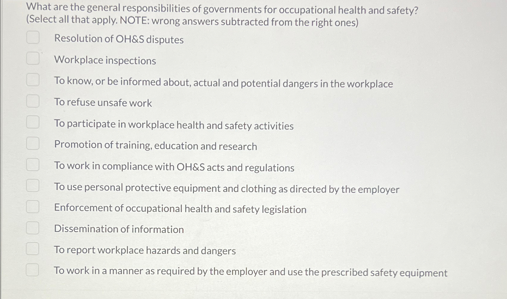 Solved What are the general responsibilities of governments | Chegg.com