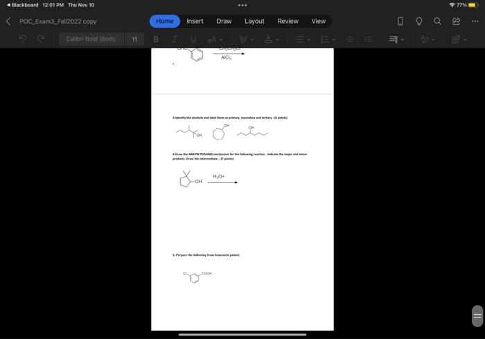 Solved c. d. 1. Write the IUPAC name or draw the | Chegg.com