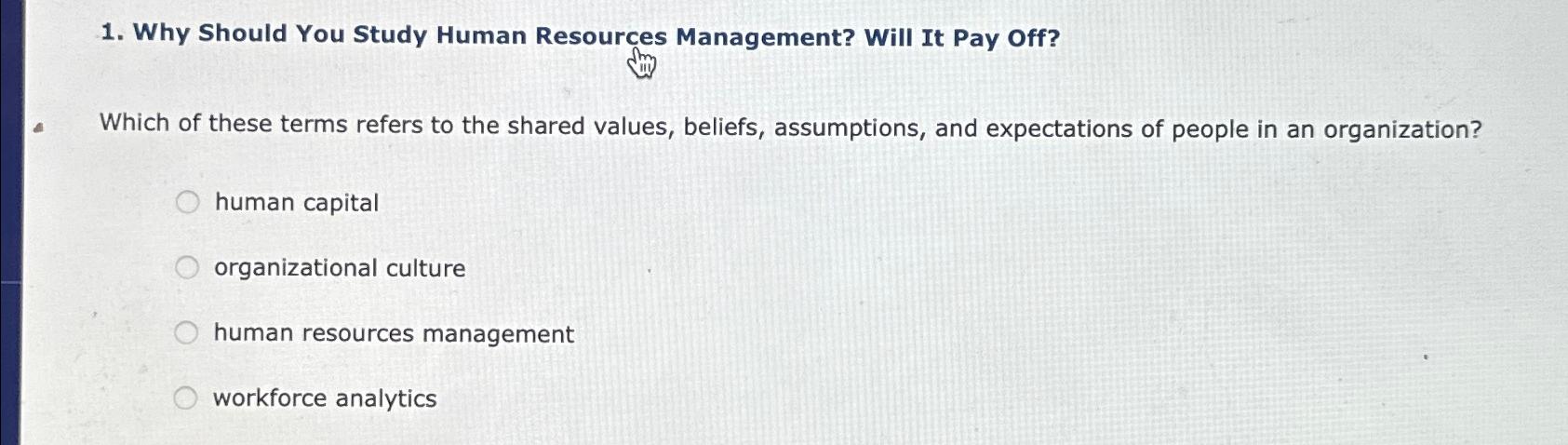 Solved Why Should You Study Human Resources Management? Will | Chegg.com