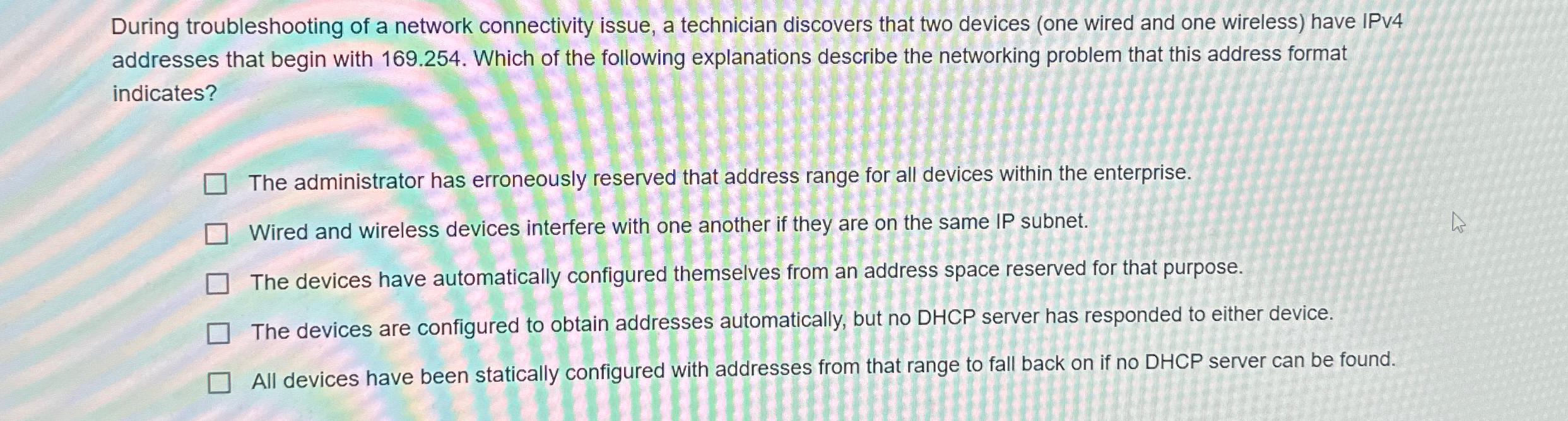 Solved During troubleshooting of a network connectivity | Chegg.com