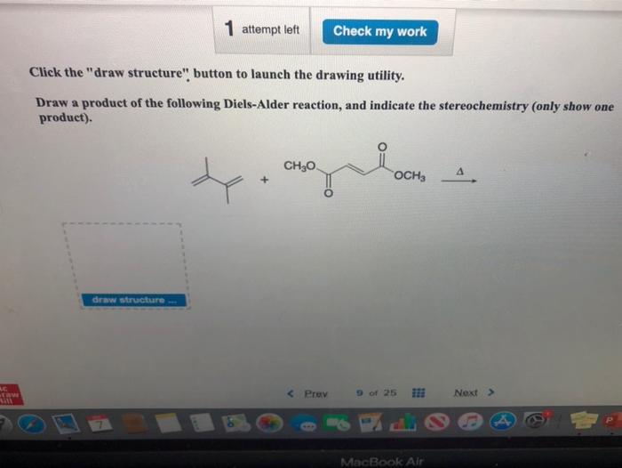 Solved 1 attempt left Check my work Click the "draw | Chegg.com