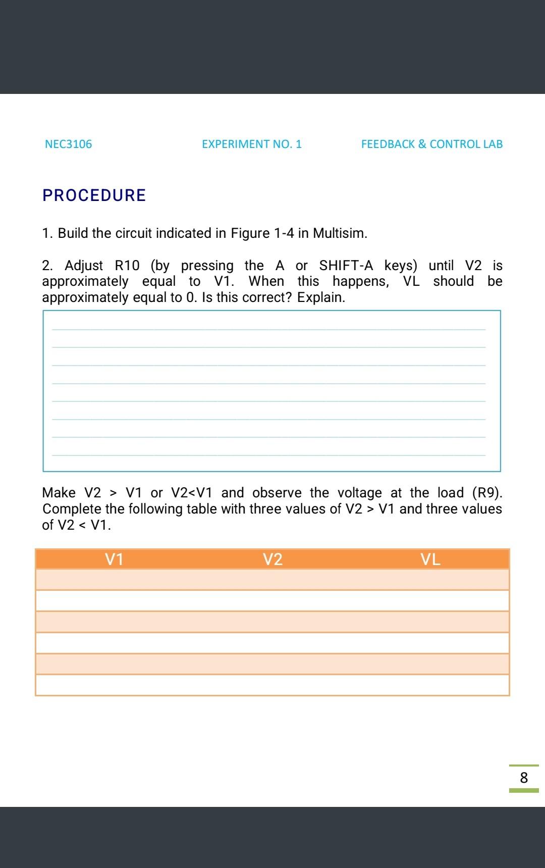Solved Potentiometer R10 will simulate the behavior of the | Chegg.com