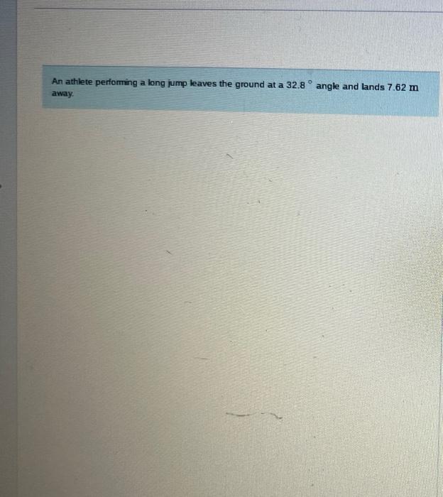 Solved An athlete performing a long jump leaves the ground | Chegg.com