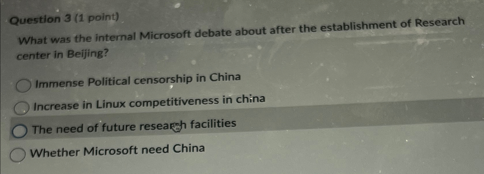 Solved Question 3 (1 ﻿point)What was the internal Microsoft | Chegg.com