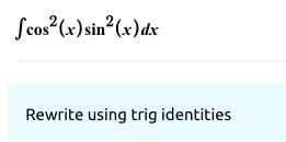 Solved ∫﻿﻿cos2(x)sin2(x)dxRewrite using trig identities | Chegg.com