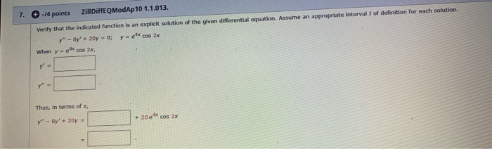 Solved Verify that the indicated function is an explicit | Chegg.com