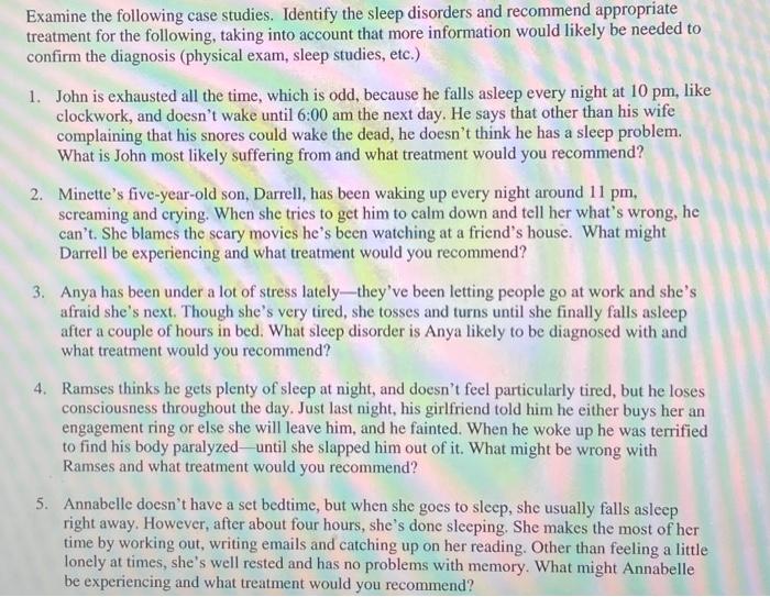 Solved Examine the following case studies. Identify the | Chegg.com