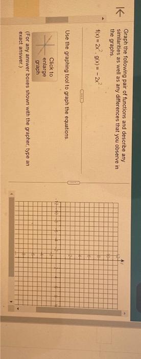 Solved Graph the following pair of functions and describe | Chegg.com