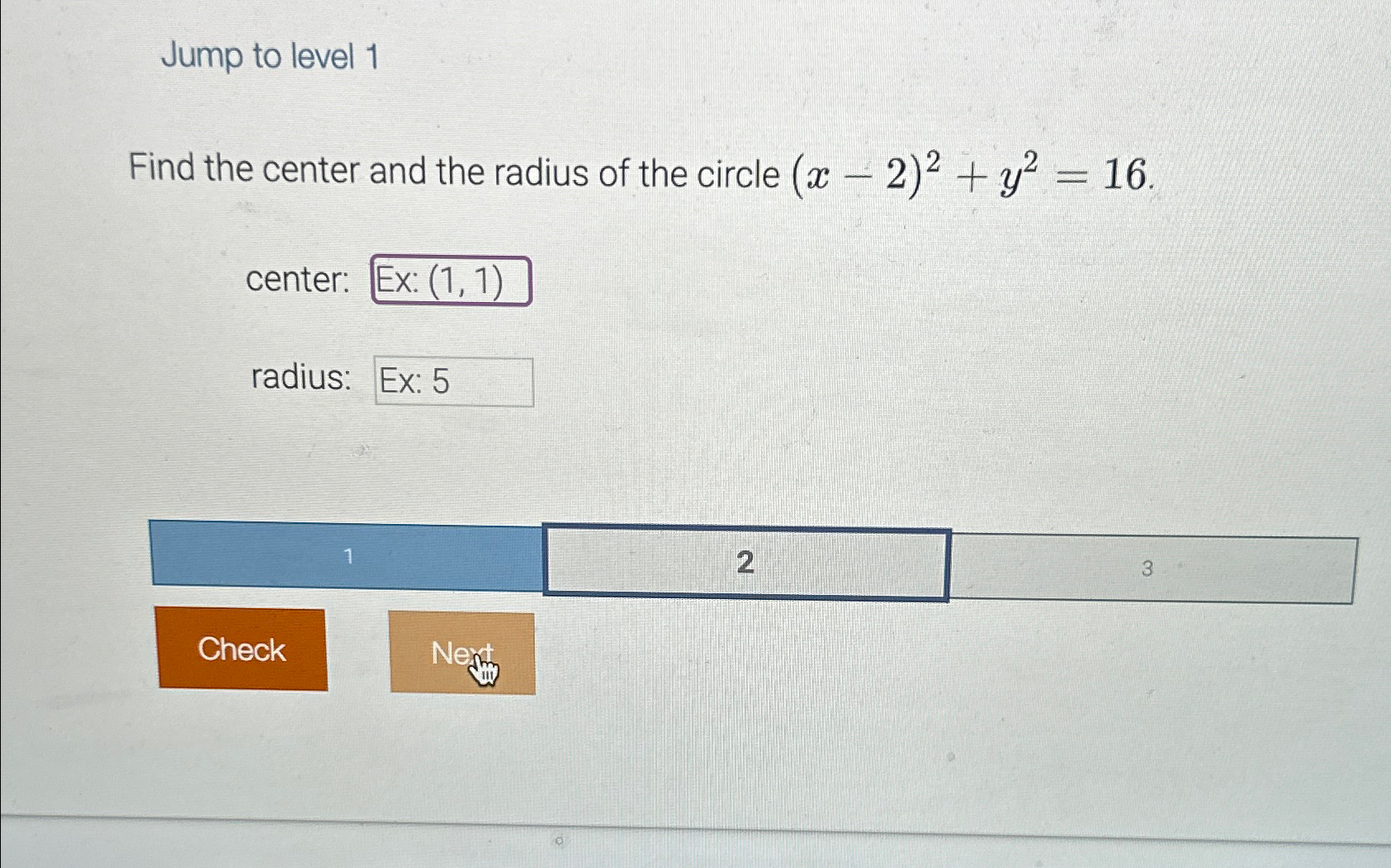 Solved Jump to level 1Find the center and the radius of the | Chegg.com