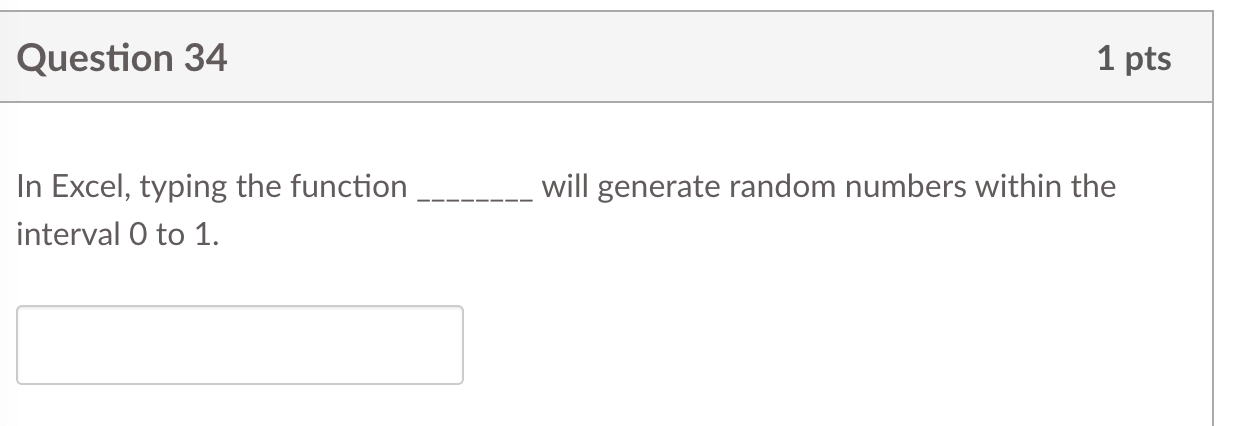 Solved Question 341 ﻿ptsIn Excel, typing the functionwill | Chegg.com
