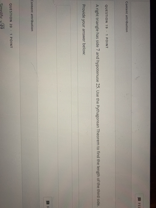 Solved FEE Content attribution QUESTION 19.1 POINT A right | Chegg.com