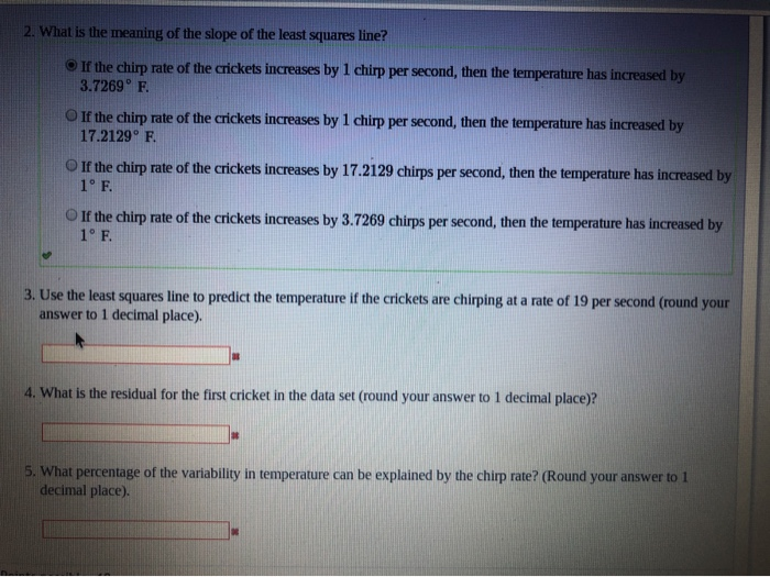 Solved Pierce measured the number of chirps per second for | Chegg.com