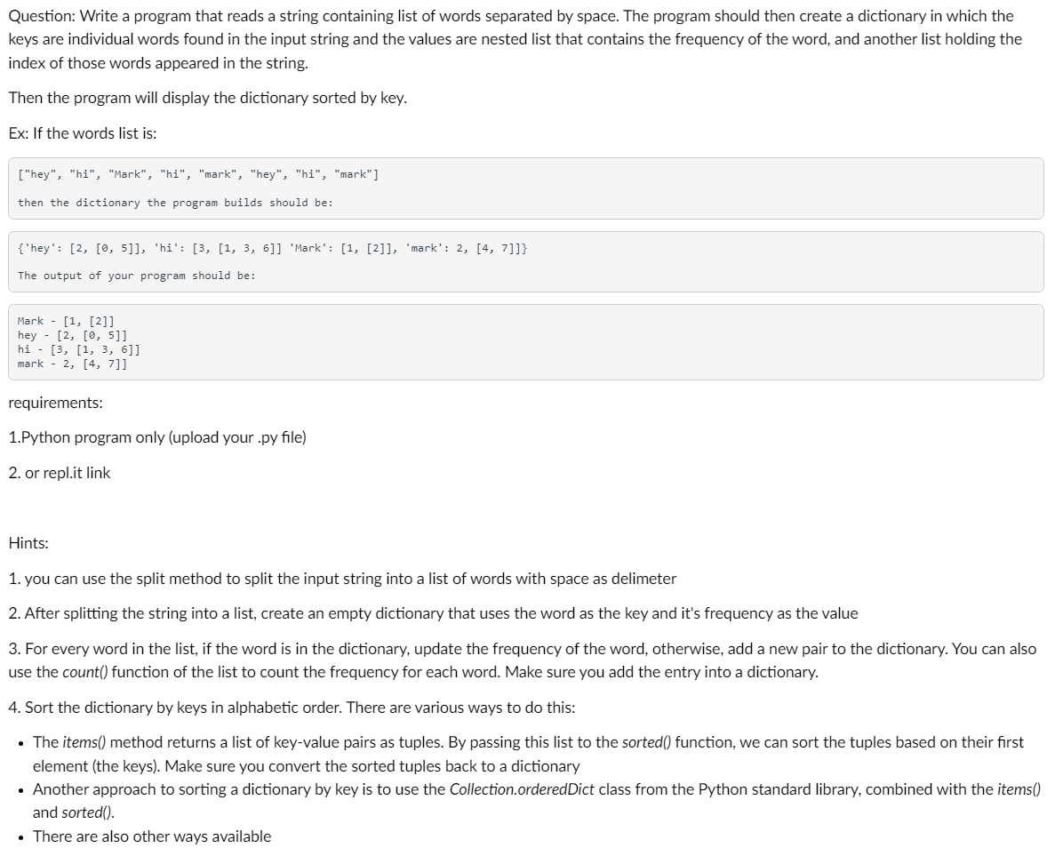 Solved Write a program that reads a string containing list | Chegg.com
