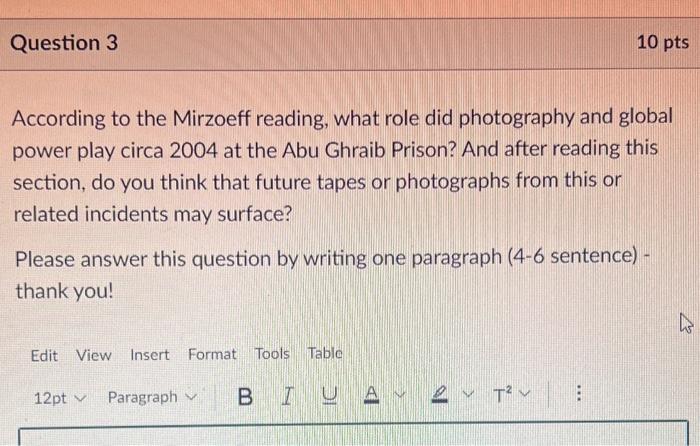 According to the Mirzoeff reading, what role did | Chegg.com