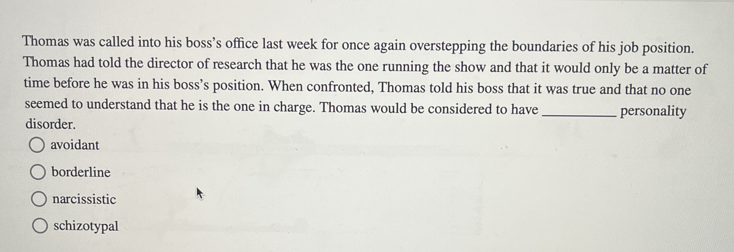 Solved Thomas was called into his boss's office last week | Chegg.com