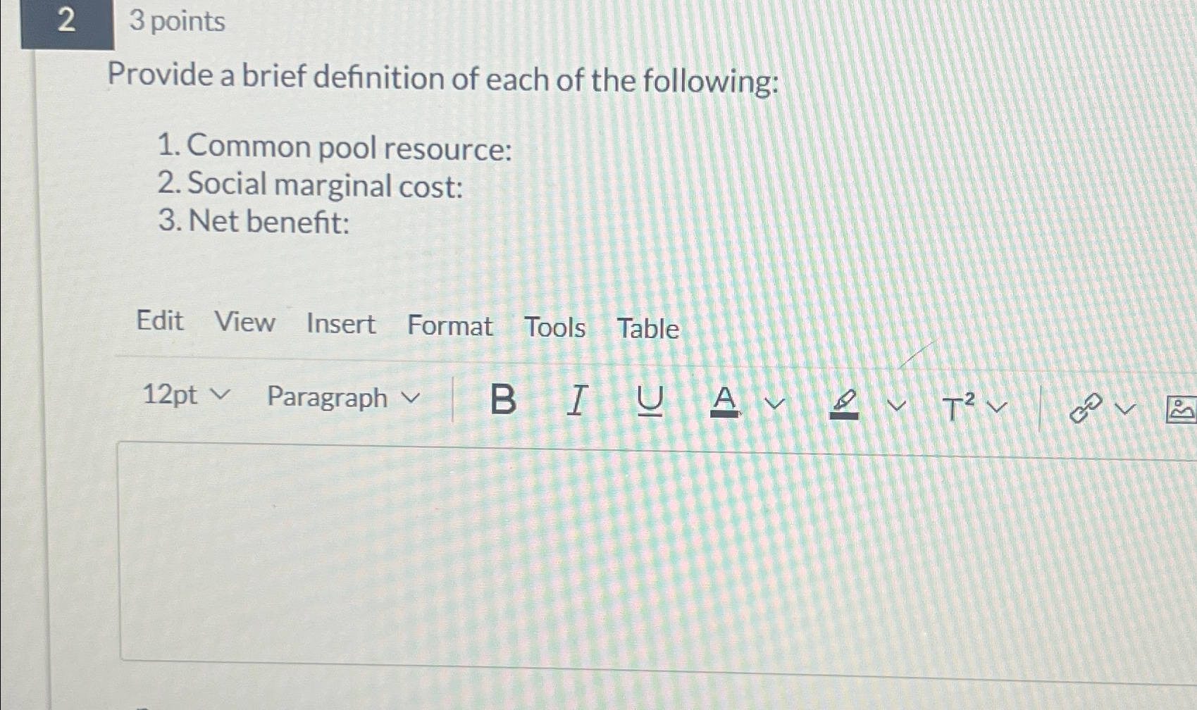 Solved 23 ﻿pointsProvide a brief definition of each of the | Chegg.com