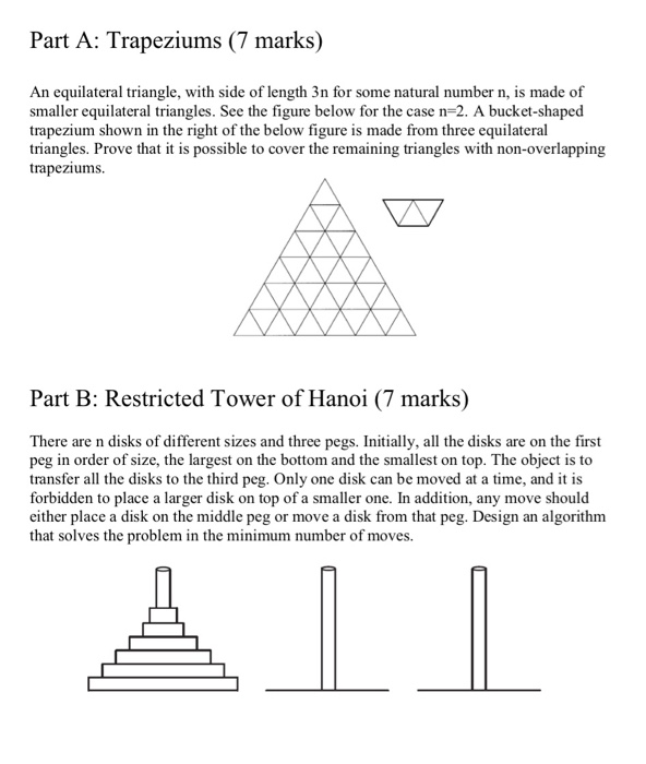 Solved Part A: Trapeziums (7 marks) An equilateral triangle, | Chegg.com
