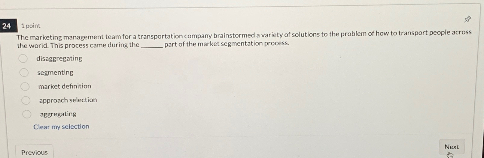 Solved 1 ﻿pointThe marketing management team for a | Chegg.com