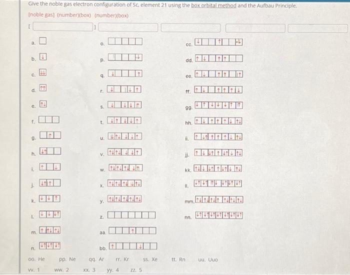 Solved Give the noble gas electron configuration of Sc | Chegg.com