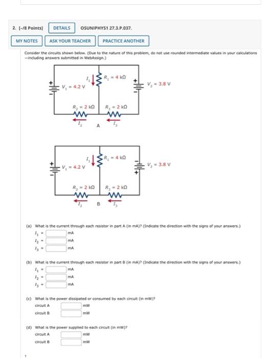 Solved 2. I-18 Points DETAILS OSUNIPHYS1 27.3.P.037. MY | Chegg.com Solved 2. I-18 Points DETAILS OSUNIPHYS1 27.3.P.037. MY | Chegg.com