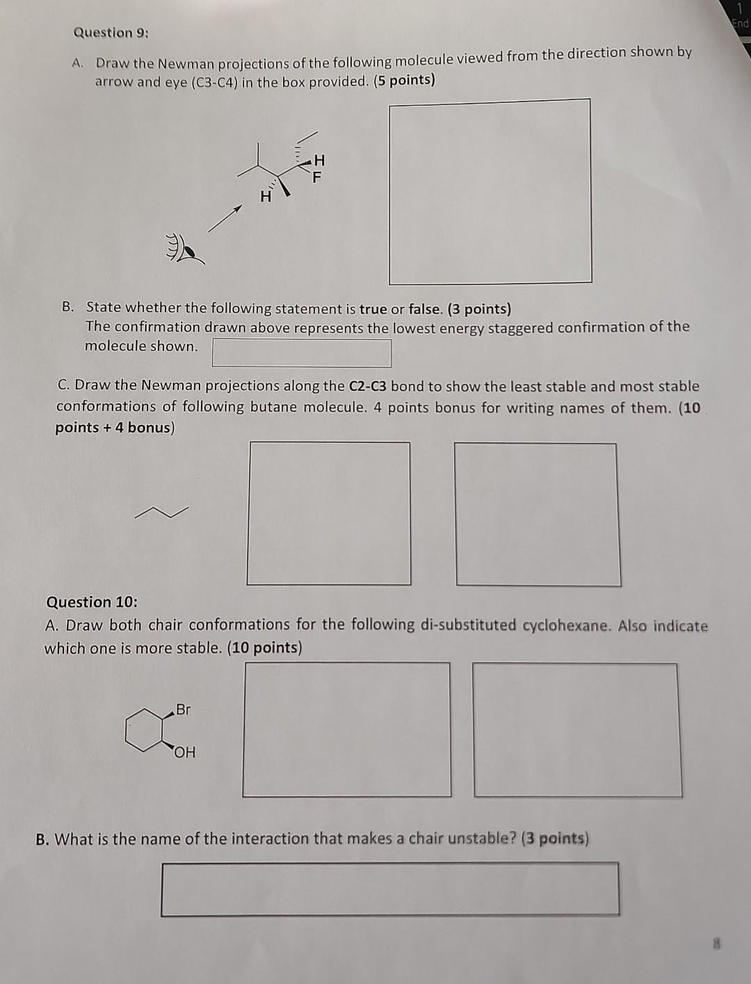 Solved A. Draw the Newman projections of the following | Chegg.com