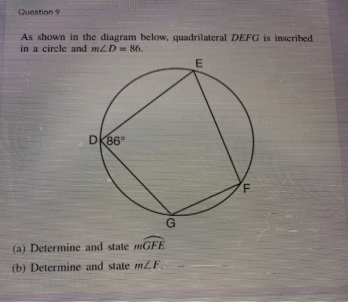 Solved As shown in the diagram below, quadrilateral DEFG is | Chegg.com