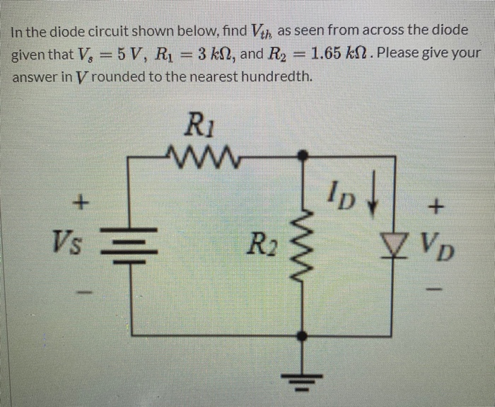 Solved Redraw the diode circuit shown below using the Rth | Chegg.com
