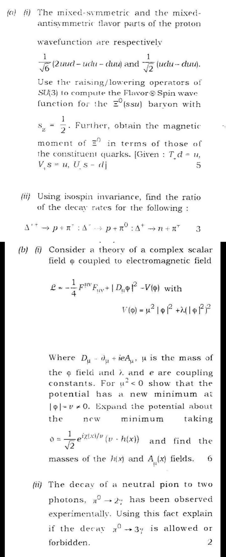 Solved advance physics particle physics. plz solve both | Chegg.com