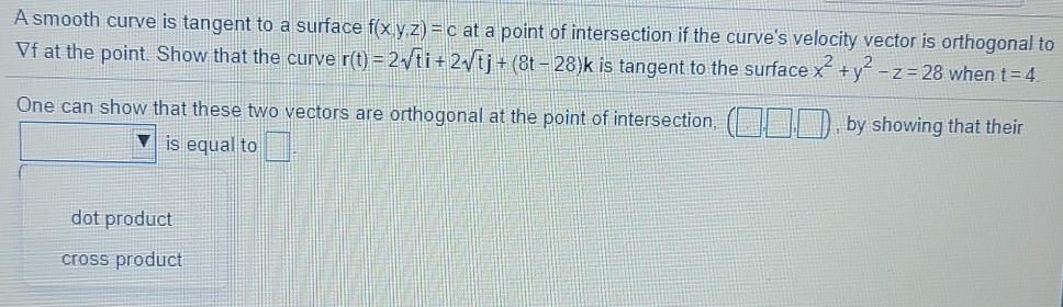 Solved A smooth curve is tangent to a surface f(x y, z) = c | Chegg.com