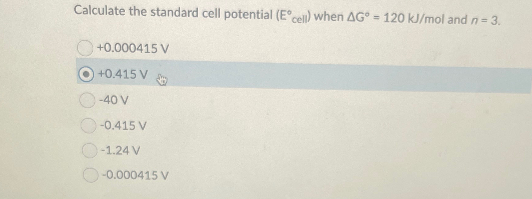 Solved Calculate the standard cell potential (E°?cell ) | Chegg.com