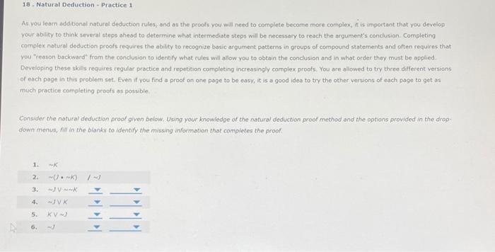 18. Natural Deduction - Practice 1 As you learn | Chegg.com