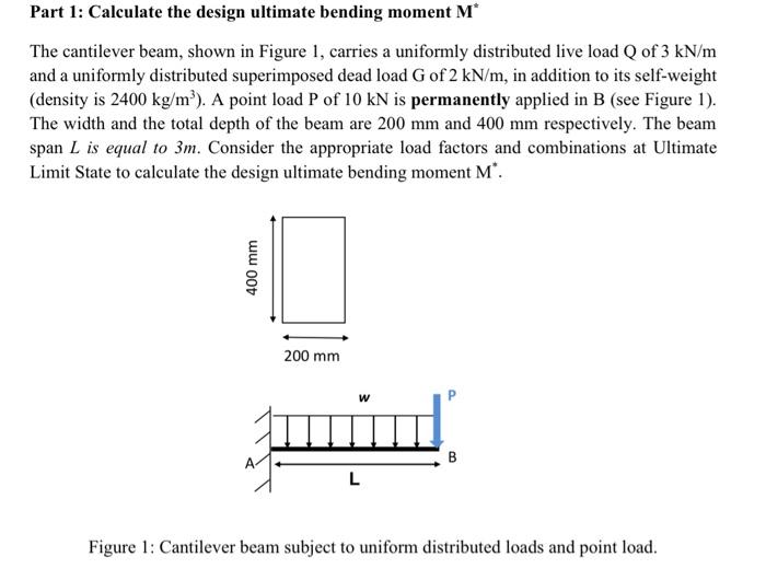 Solved Part 1: Calculate the design ultimate bending moment | Chegg.com