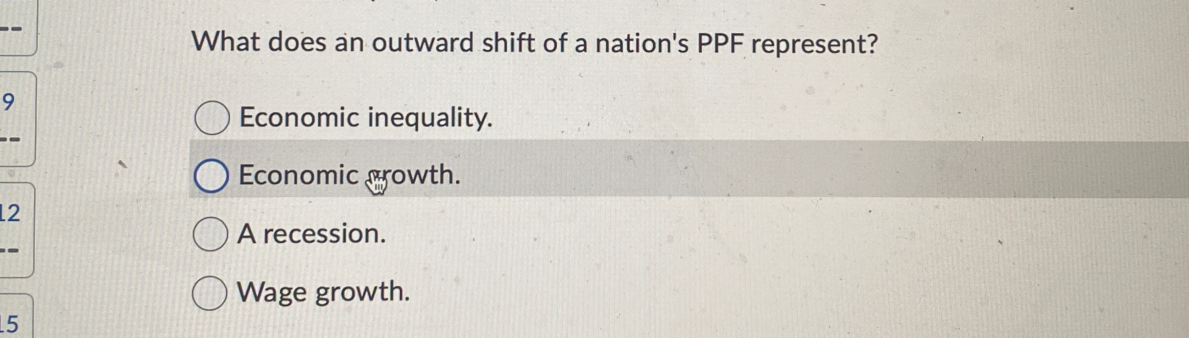Solved What does an outward shift of a nation's PPF | Chegg.com