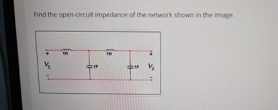 Solved Find the open-circuit impedance of the network shown | Chegg.com