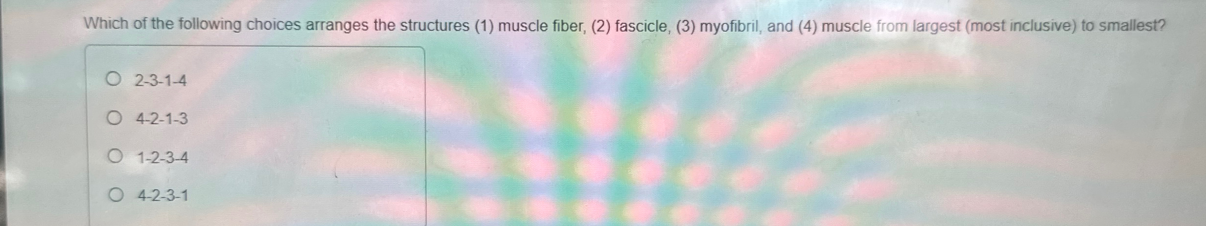 Solved Which of the following choices arranges the | Chegg.com