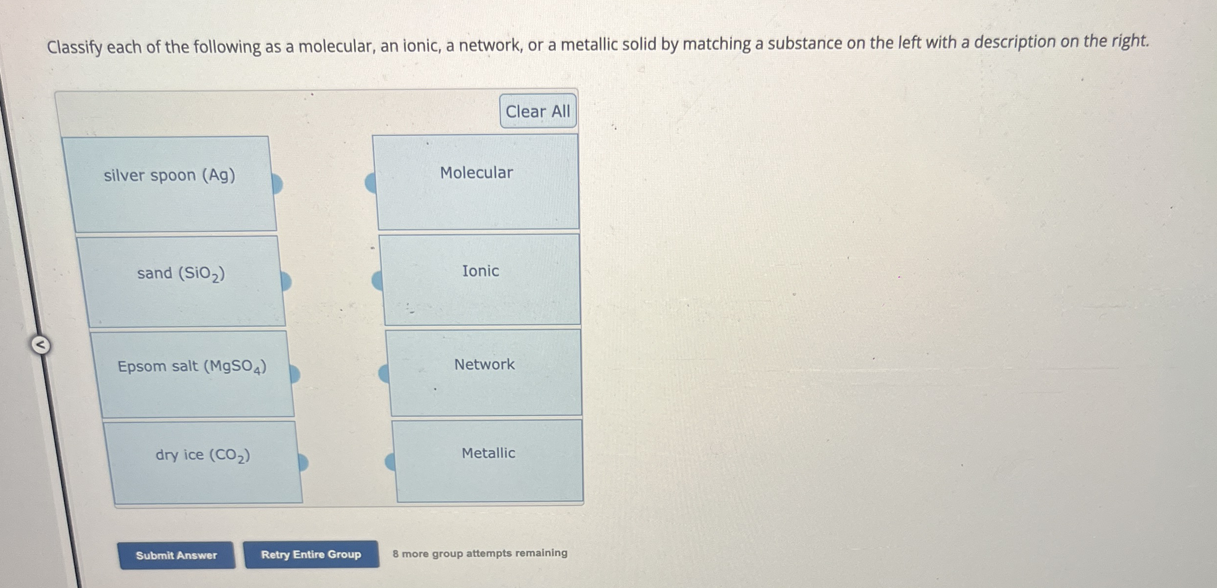 Solved Classify each of the following as a molecular, an | Chegg.com