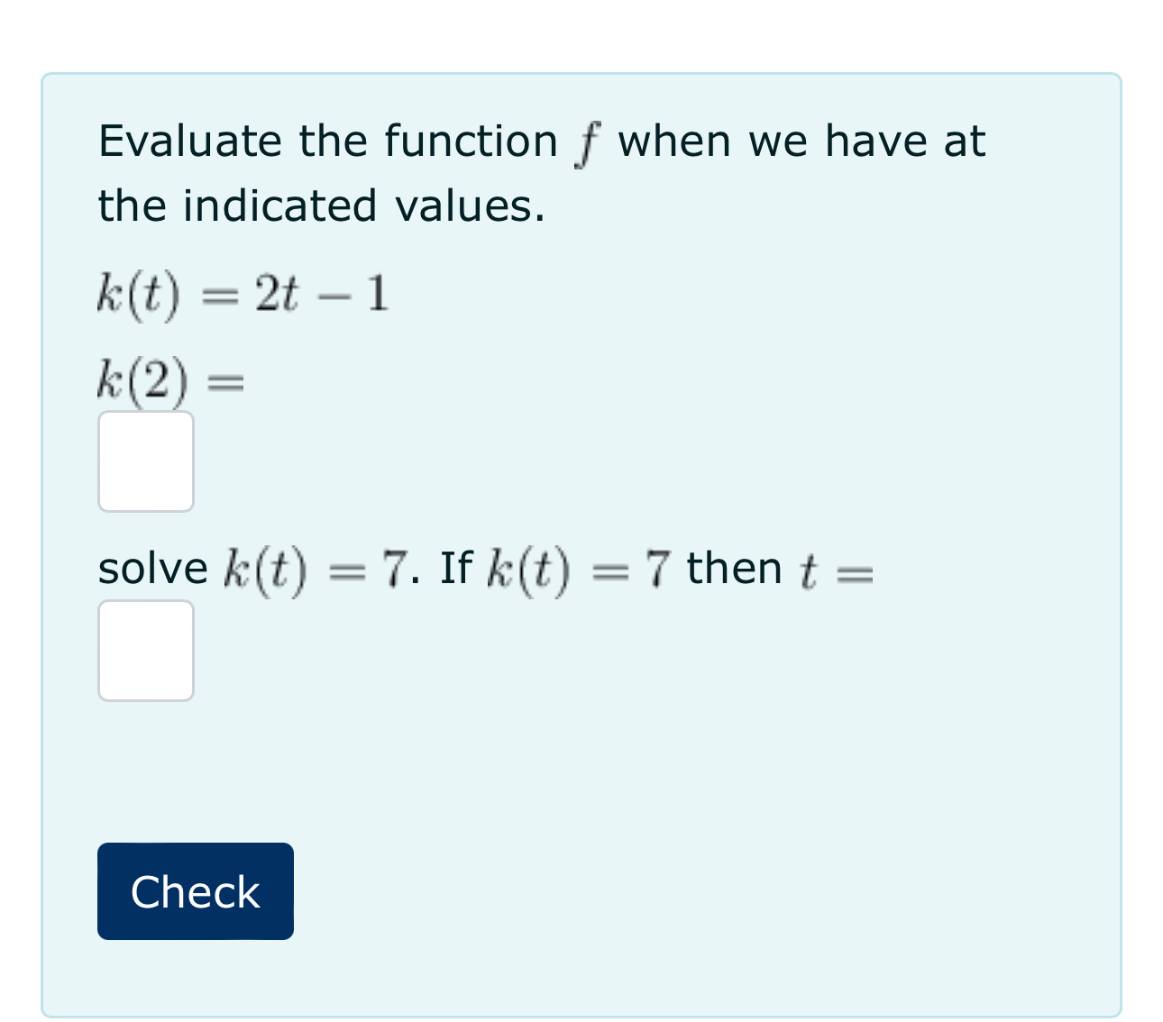 Solved Evaluate the function f ﻿when we have at the | Chegg.com