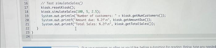 Solved ogram Specifications Write a SelfPaykiosk class to | Chegg.com