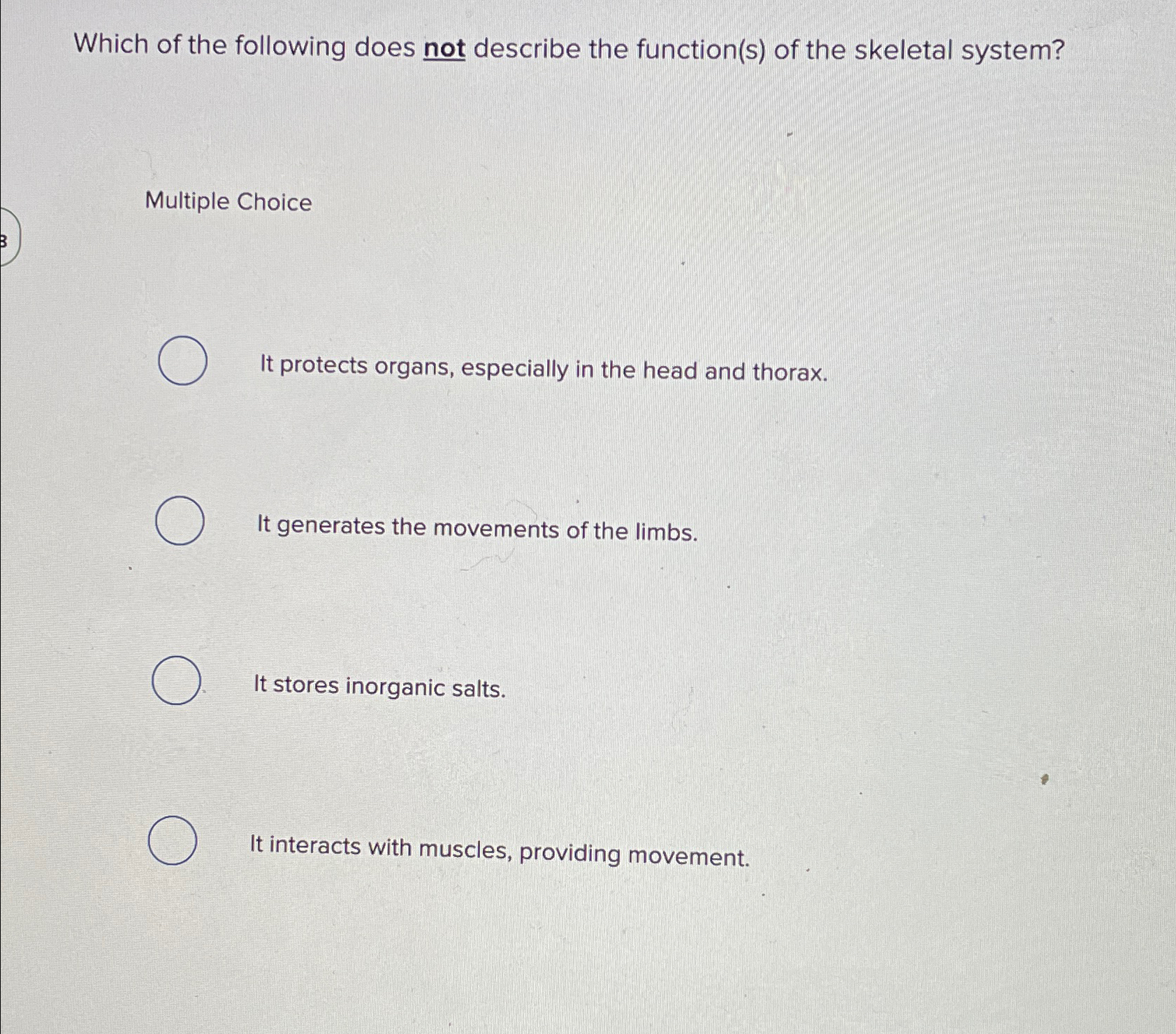 Solved Which of the following does not describe the | Chegg.com