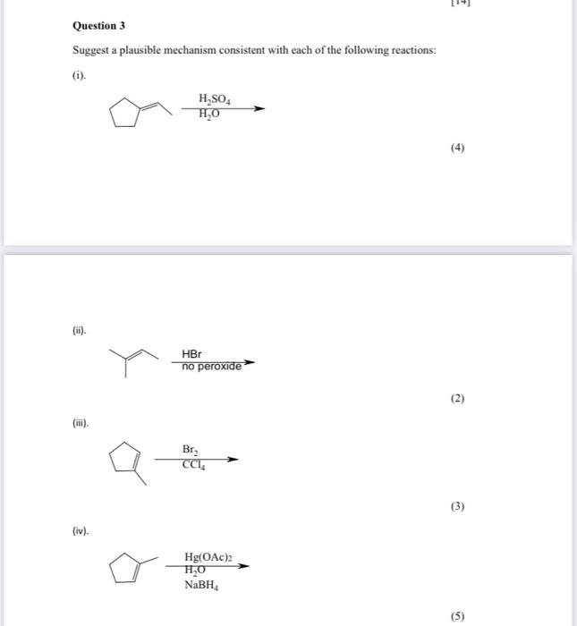 Solved Suggest a plausible mechanism consistent with each of | Chegg.com