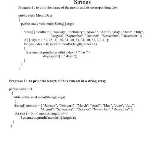 Solved Program 1: to print elements of an array class Main | Chegg.com